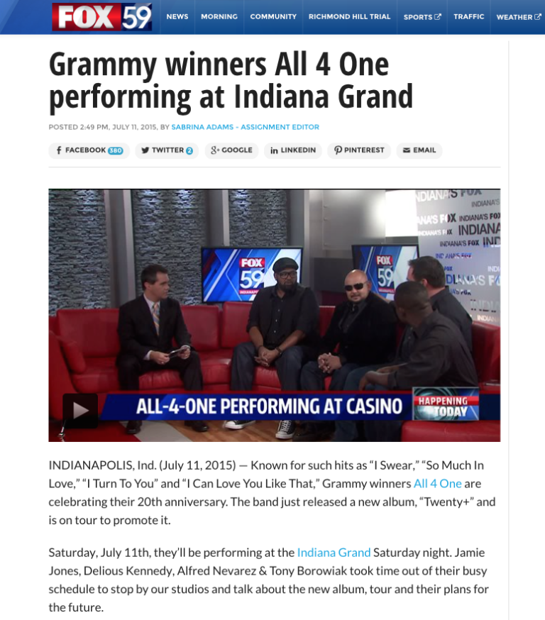 Fox 59 - Indianapolis - All-4-One